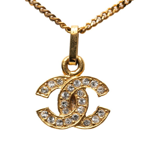 CHANEL | Jewelry | Chanel Coco Mark Necklace Gold Plated With ...